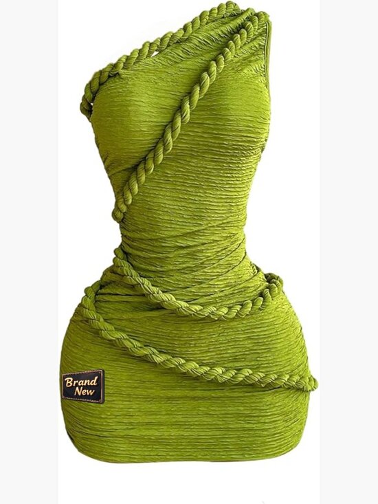Dresses | One Shoulder Bodycon Mini Dress Braided Strap Party Night Out ...
